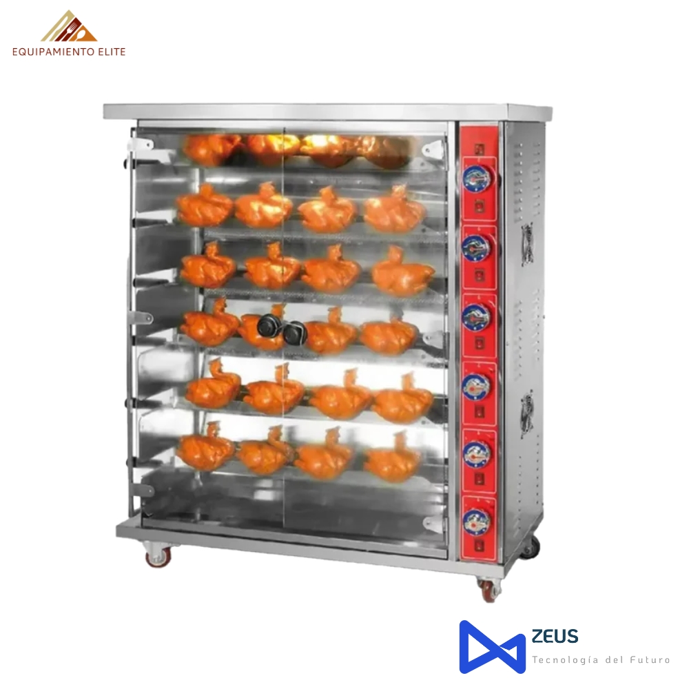 Migsa WE32 Rosticero a Gas de 24 a 30 Pollos con 6 Varillas - Zeus Migsa